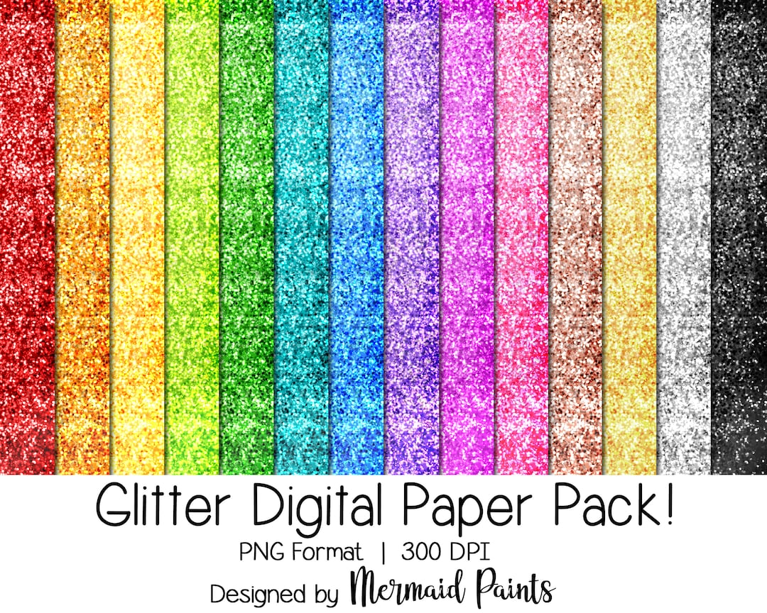 Glitter Scrapbook Paper Pack, 12x12 Digital Papers (digital Download ...