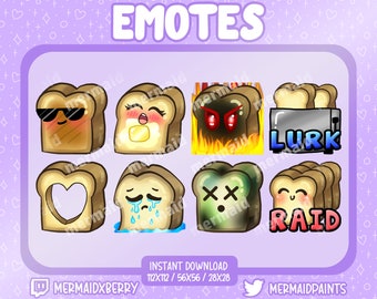 BIG BREAD BUNDLE 1 32 Fun Toast and Bread Emotes for Twitch and Discord ...