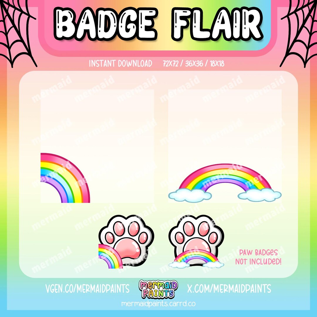 Rainbow Badge Flair Set – Twitch & Discord Icons (PNG Digital Download ...