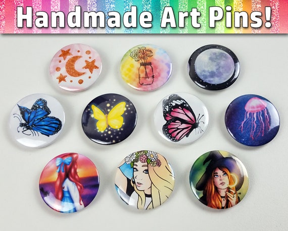 Handmade Art Pins Various Designs 10 Variations - Etsy