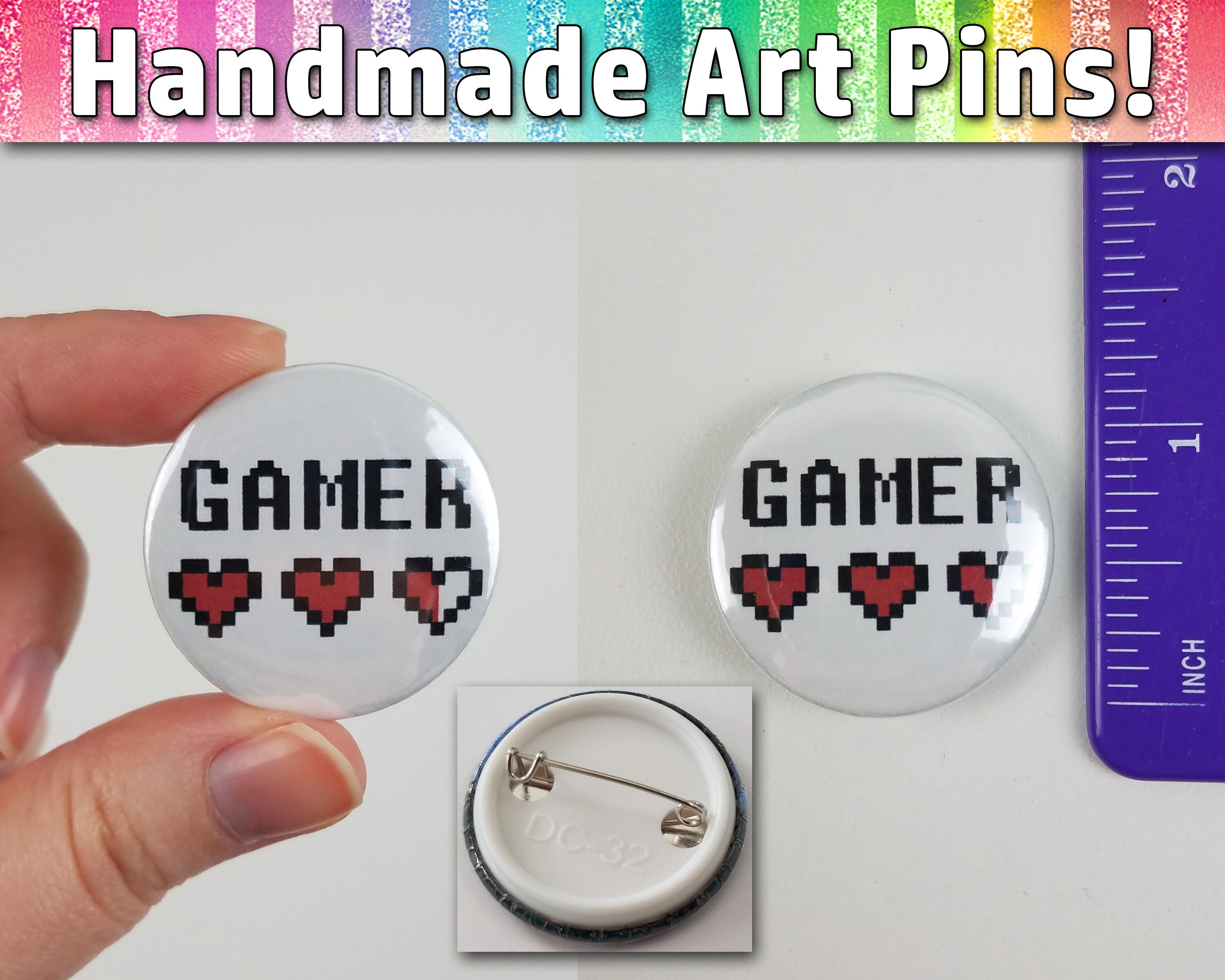 Handmade Art Pins Various Designs 10 Variations - Etsy