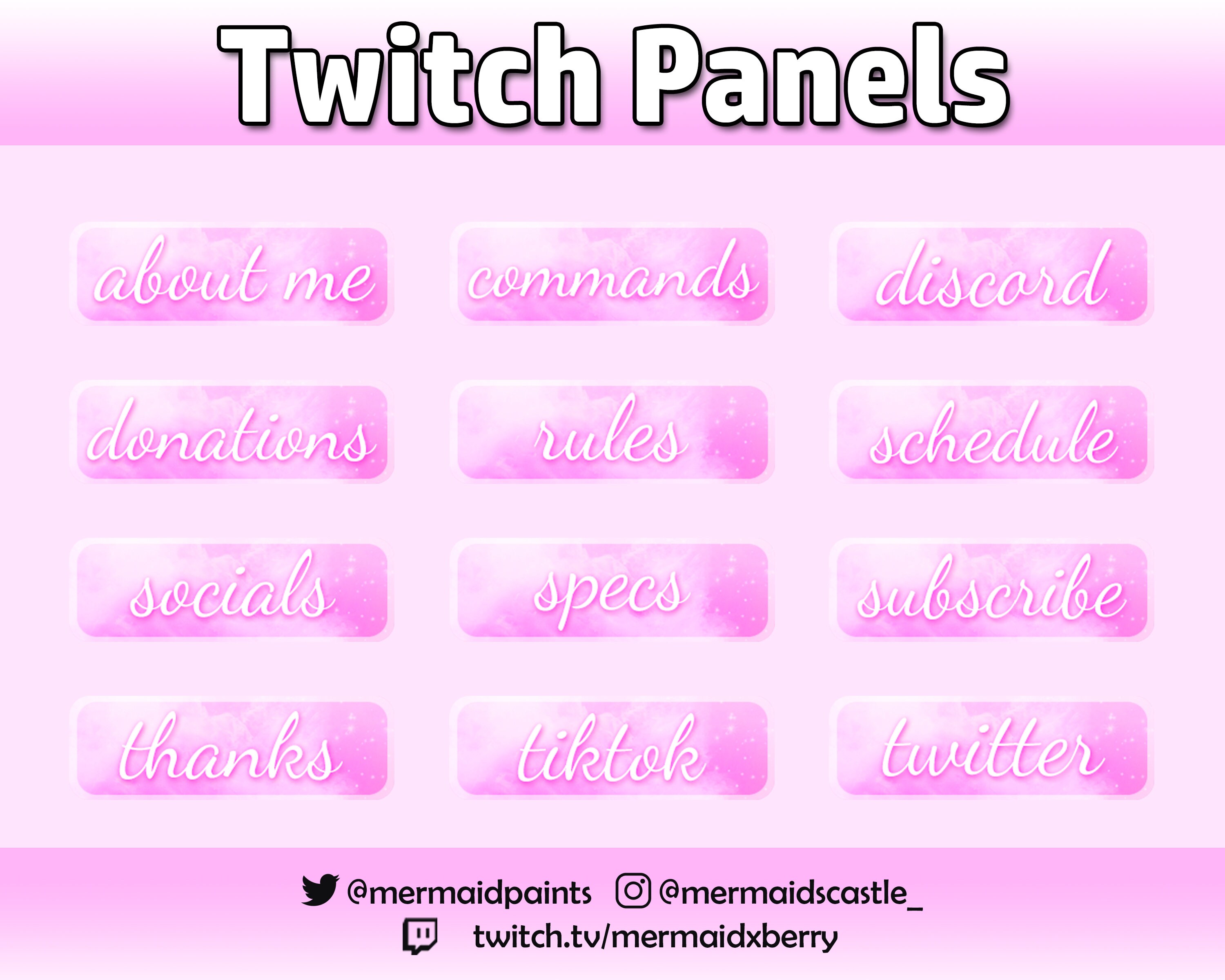 Pink Pastel Galaxy Twitch Info Panels 37 Panels - Etsy