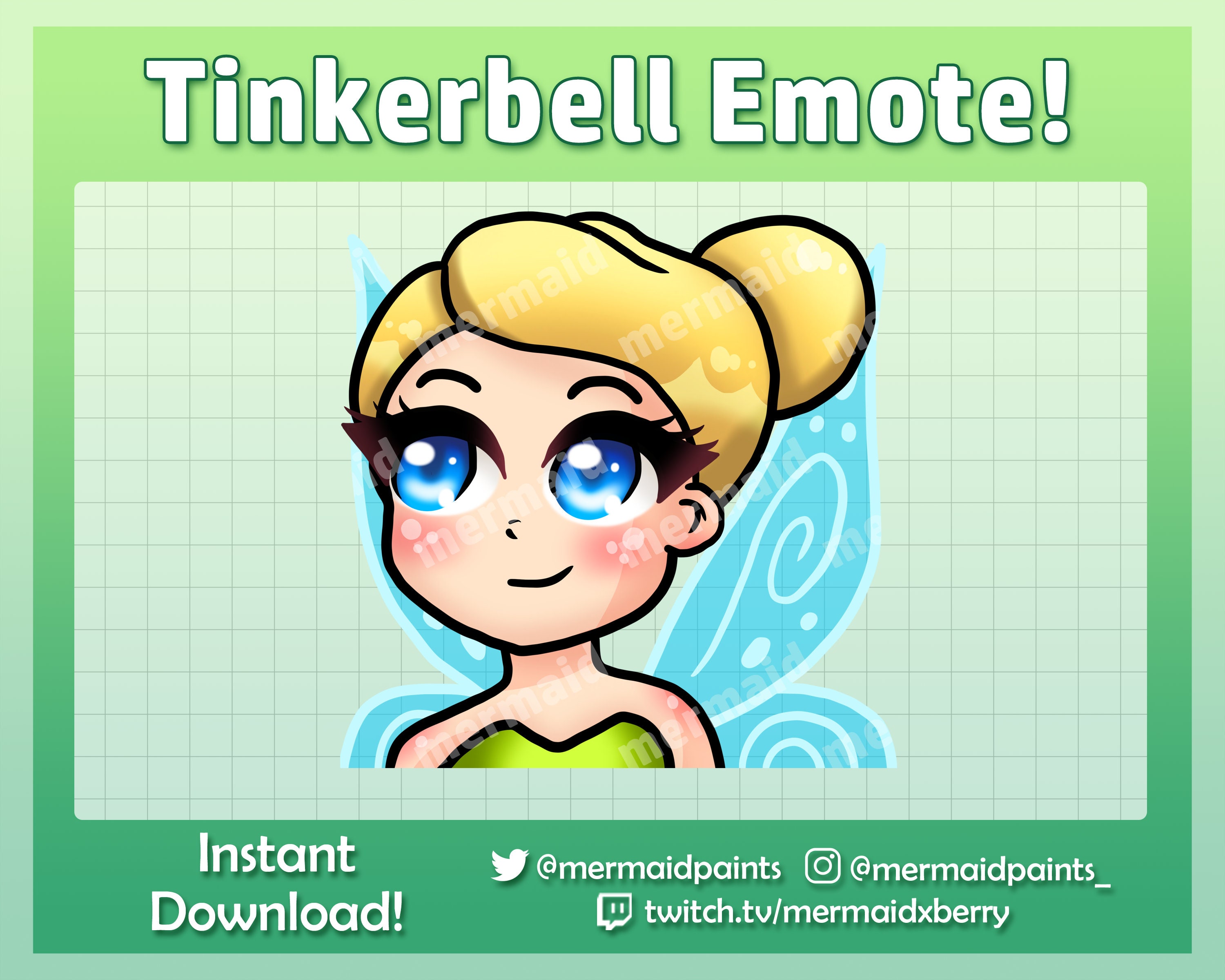 Premade Emote Tinkerbell Fairy Presized PNG Twitch - Etsy