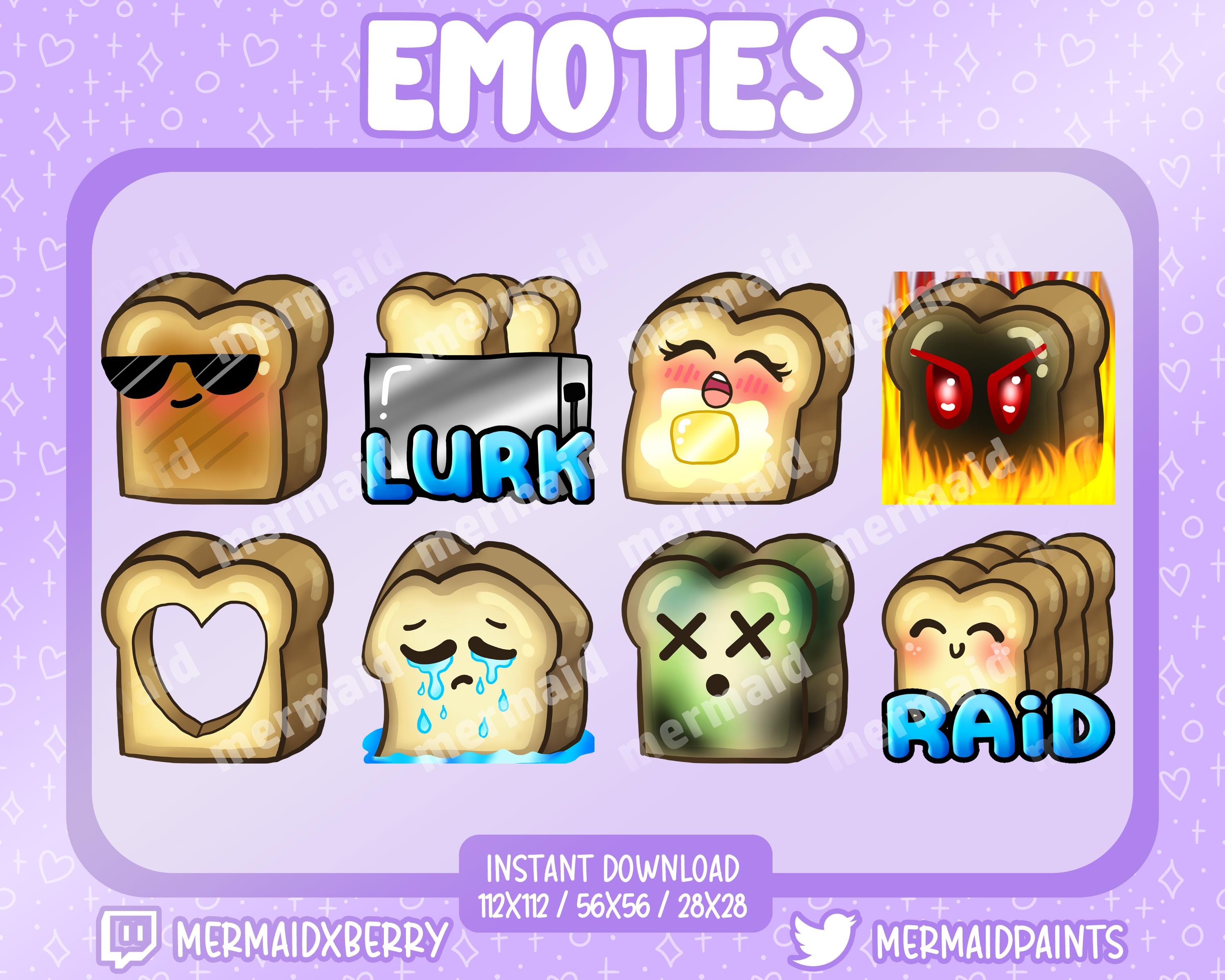 Premade Emote Set! - Bread and Toast Themed! - Presized, PNG, Twitch ...