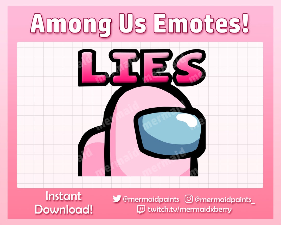 Premade Emote Among Us Lies Sus Pink Presized PNG - Etsy Australia