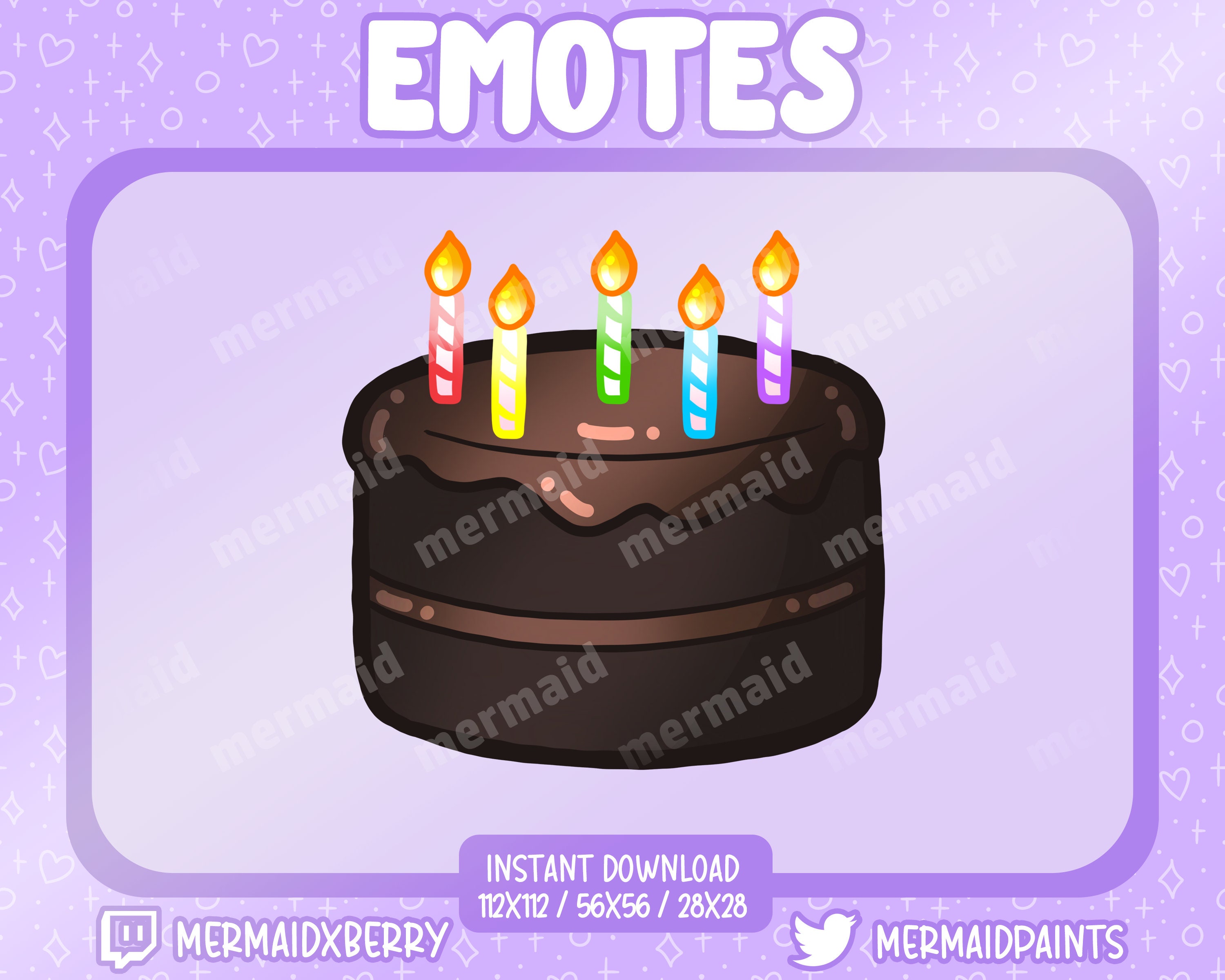 Premade Emote Cake, Birthday, Chocolate, Presized, PNG, Twitch, Discord ...