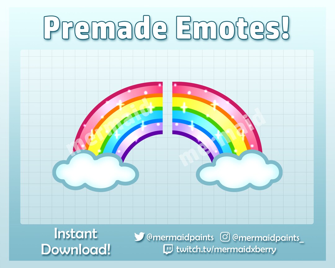 Premade Emotes Rainbow Half, Presized, PNG, Twitch, Discord, Icon - Etsy