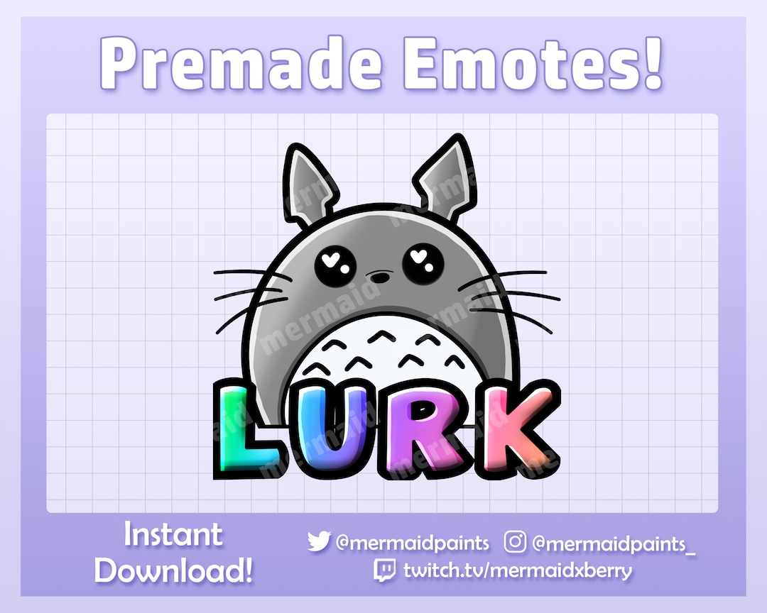 Premade Emote Totoro Lurk Presized PNG Twitch Discord - Etsy