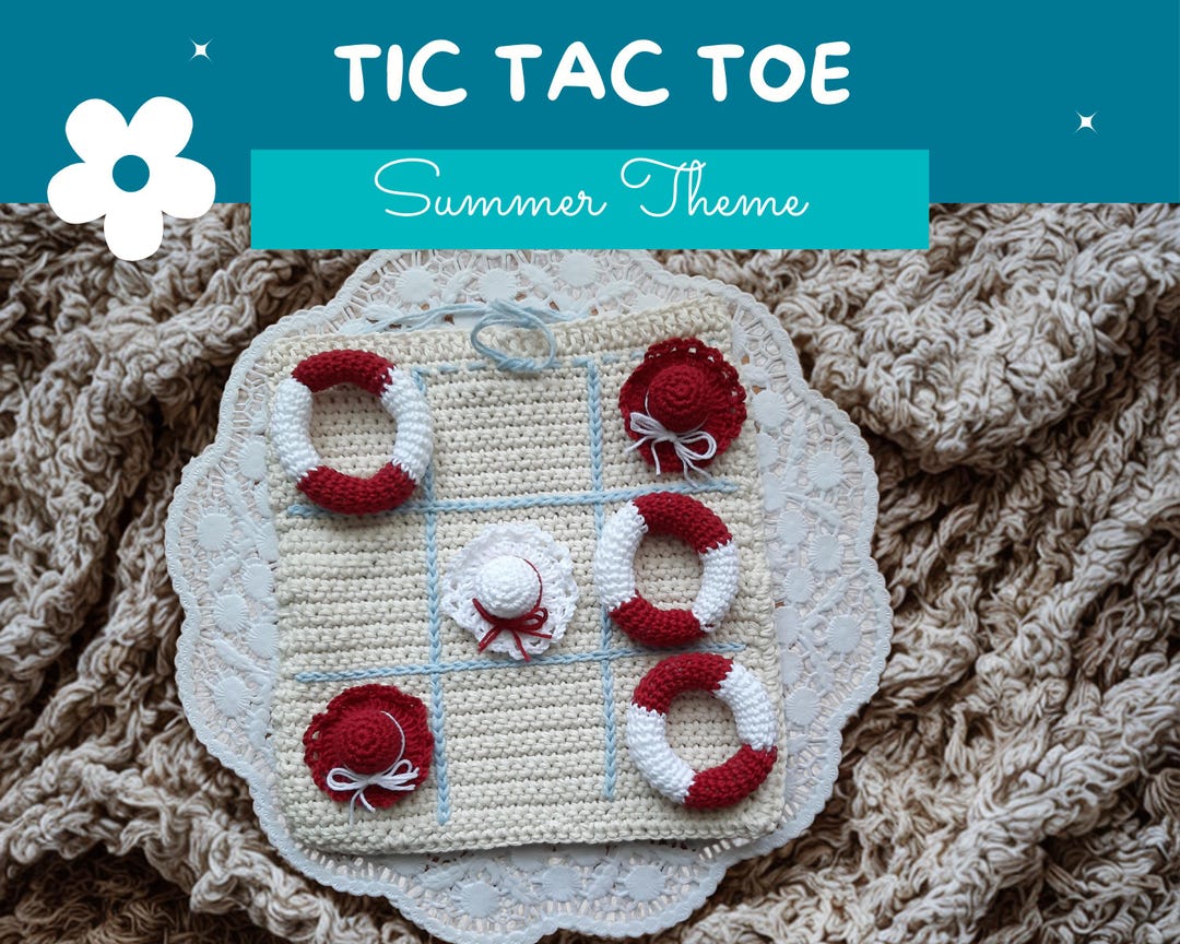 Tic Tac Toe Crochet Board Game – Handmade Travel Game, Fun Crochet Gift ...
