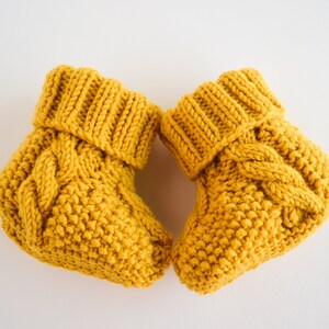 Knitted Baby Booties Yellow - Etsy
