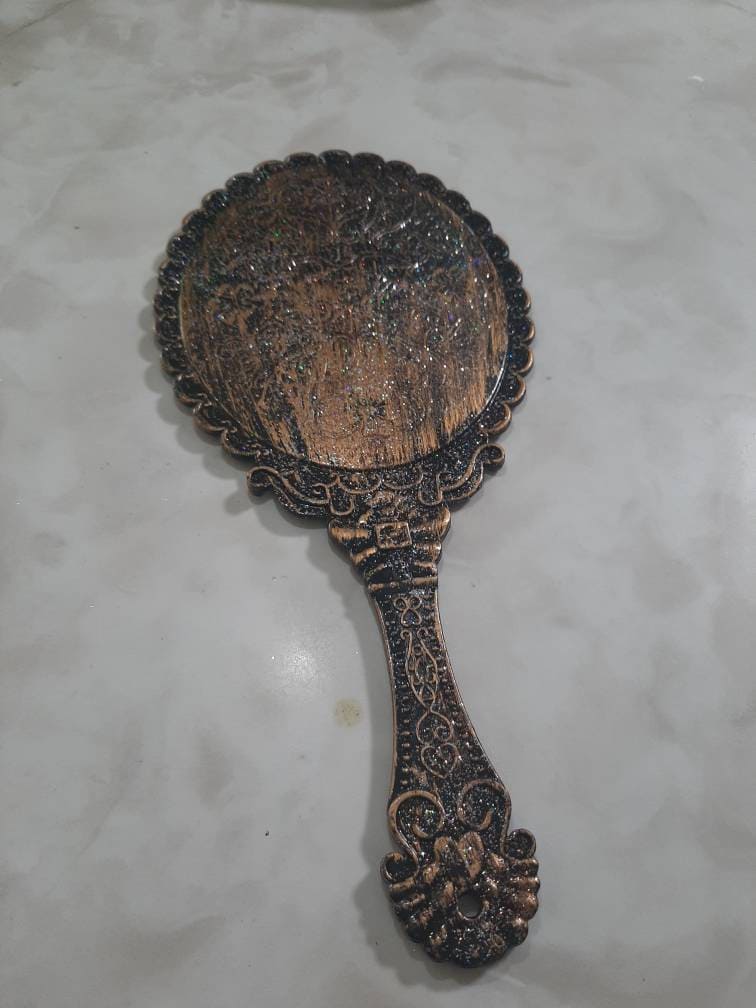 Vintage Style Handheld Mirrors, Hand Crafted Mirror, Glitter Mirror ...