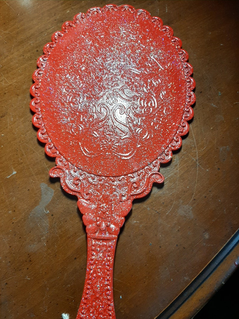 Vintage Style Handheld Mirrors, Hand Crafted Mirror, Glitter Mirror ...
