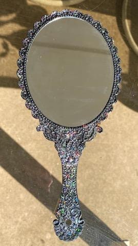 Vintage Style Handheld Mirrors, Hand Crafted Mirror, Glitter Mirror ...