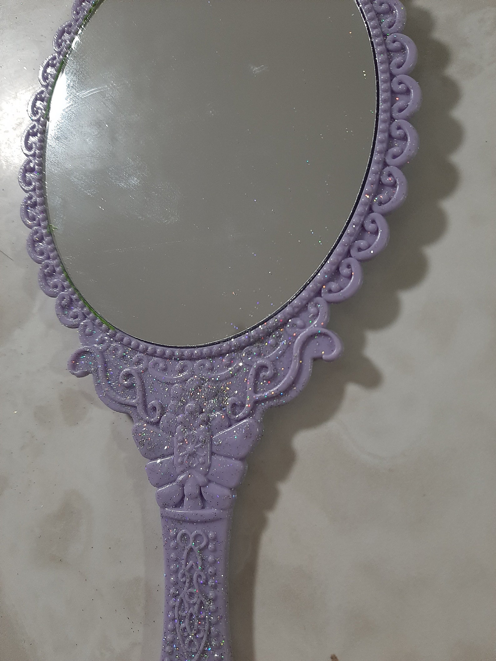 Vintage Style Handheld Mirrors, Hand Crafted Mirror, Glitter Mirror ...