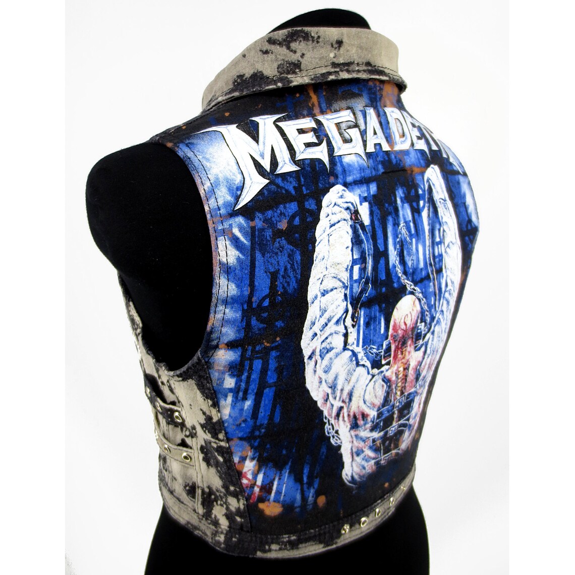 M/L - Megadeth " Broken From Straitjacket " Denim Vest, Handmade, One ...