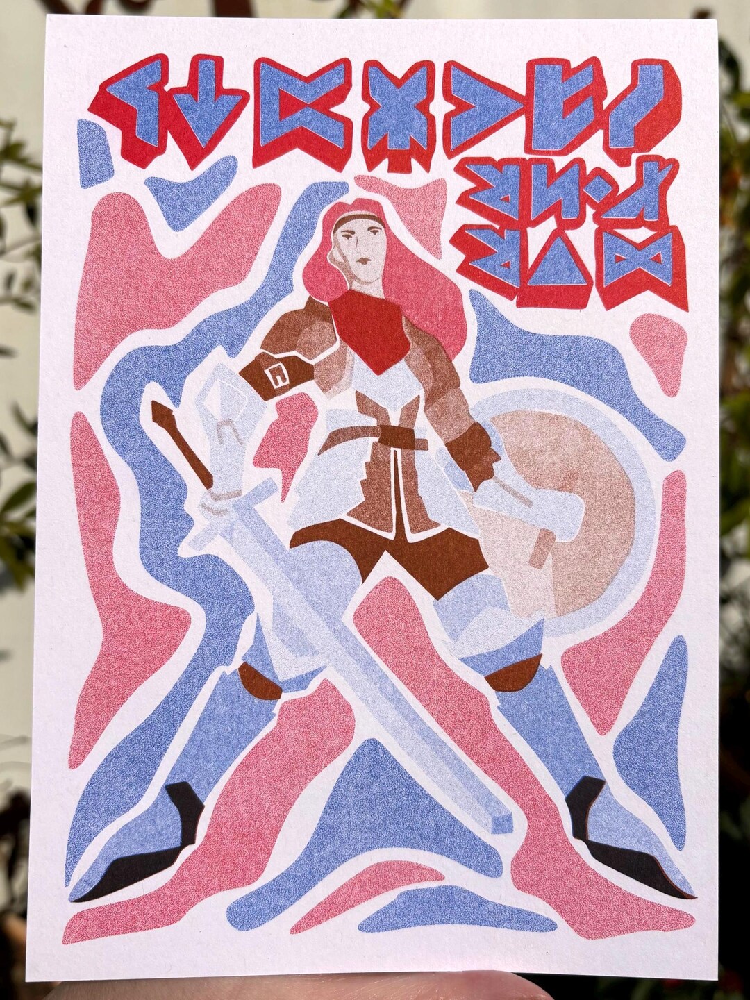 Dragon Age Swords and Shields Cover Risograph 3 Colour Print A5 - Etsy