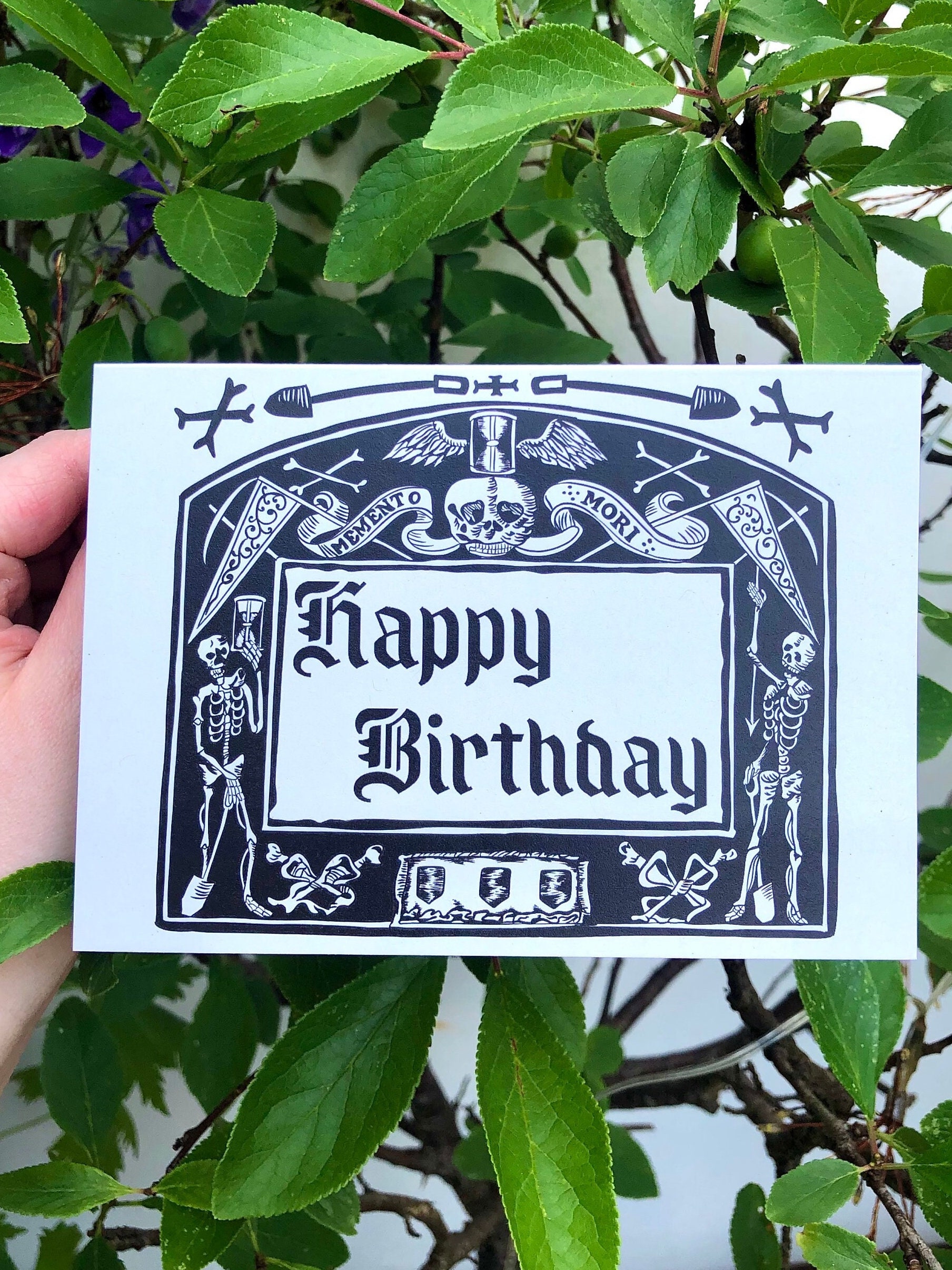 Memento Mori Birthday Card Greetings Card Blank Recycled - Etsy