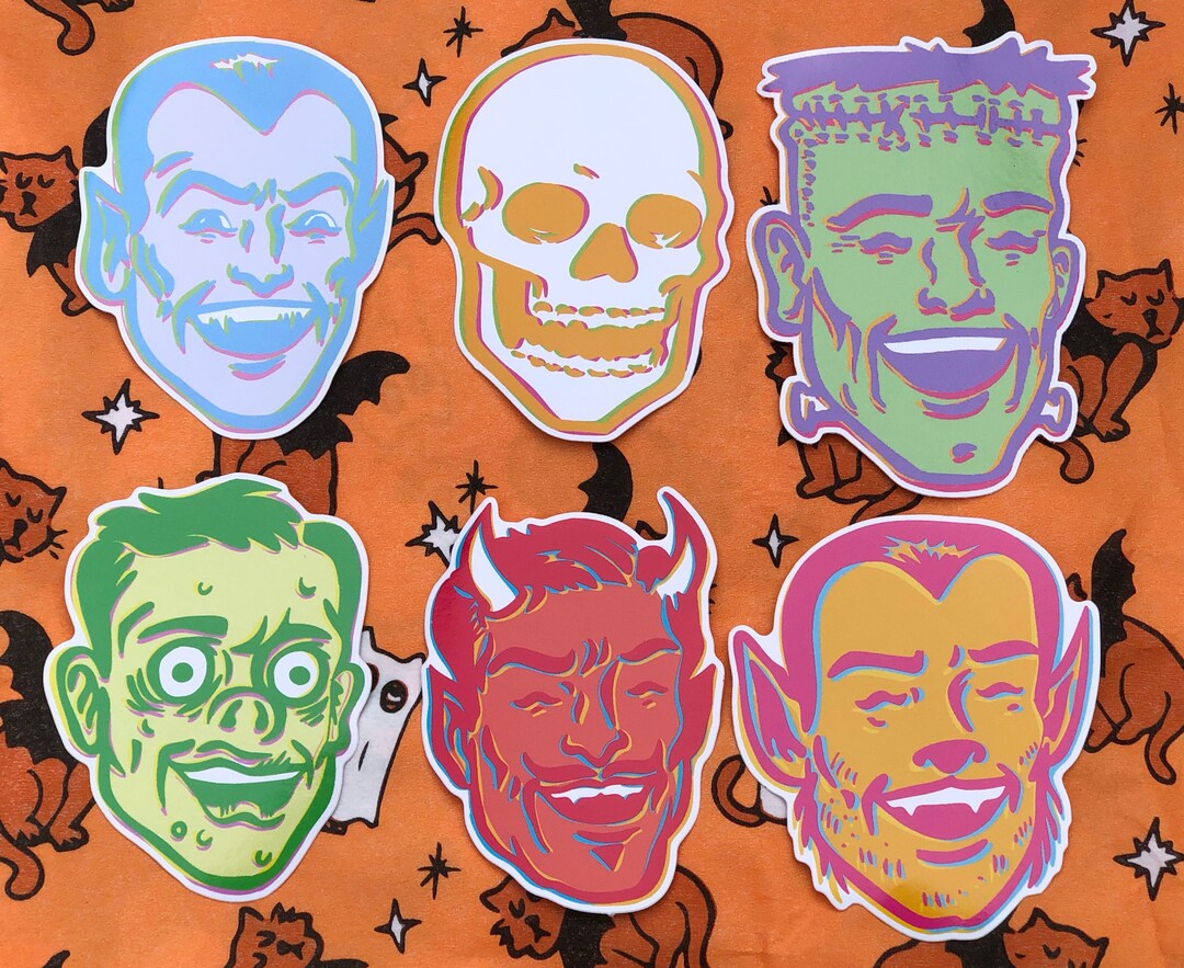 Fright Faces Vinyl Sticker Pack - Etsy