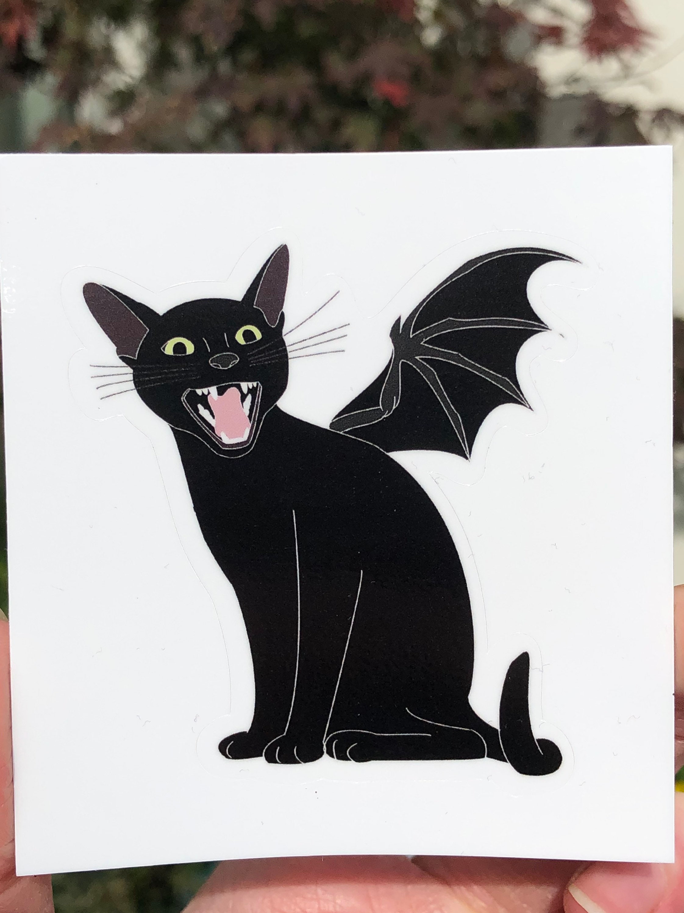 Black Cat Screaming Sticker Vinyl Gloss - Etsy UK