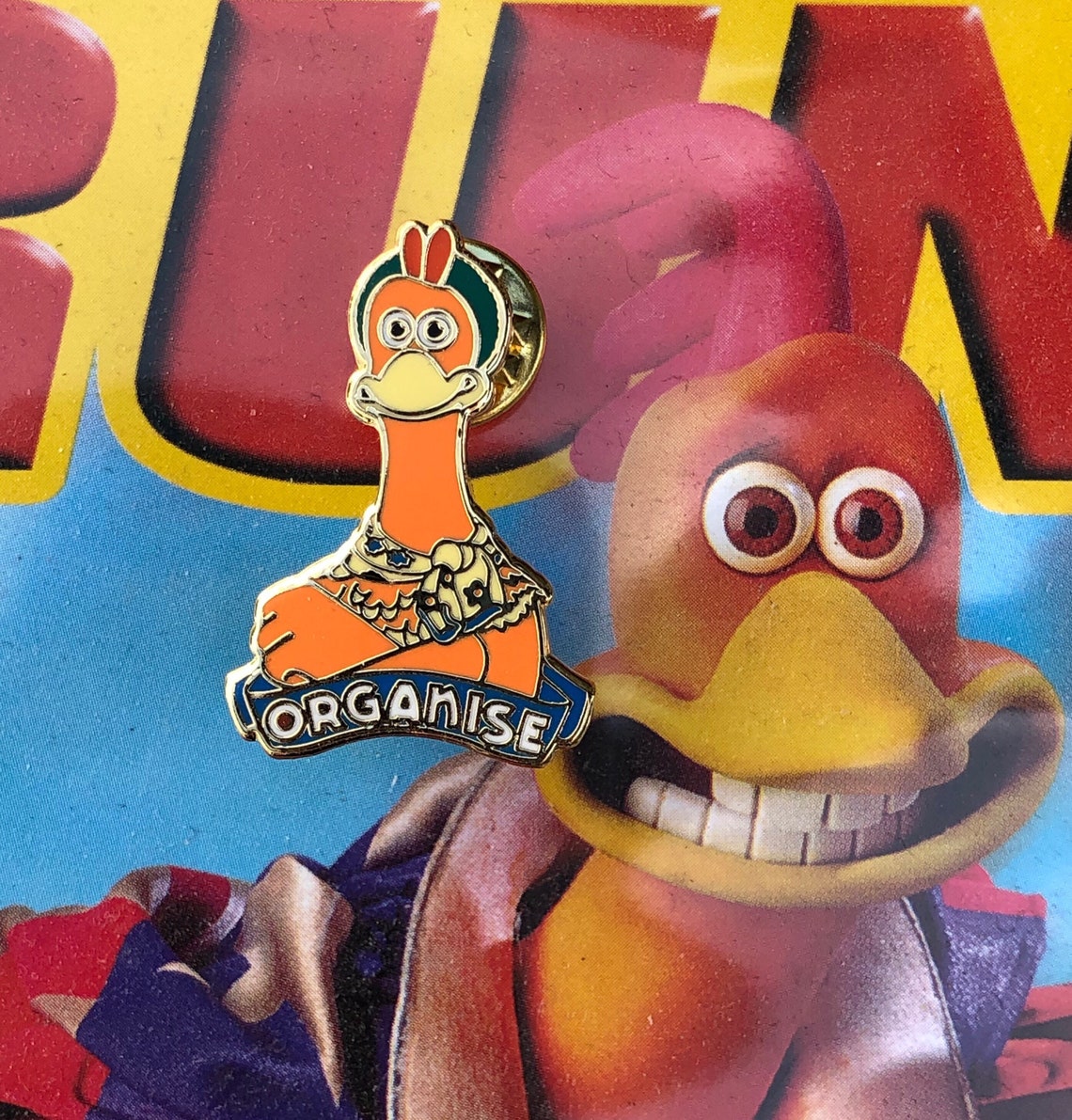 Organise Ginger Chicken Run Resistance Protest Hard Enamel Lapel Pin ...