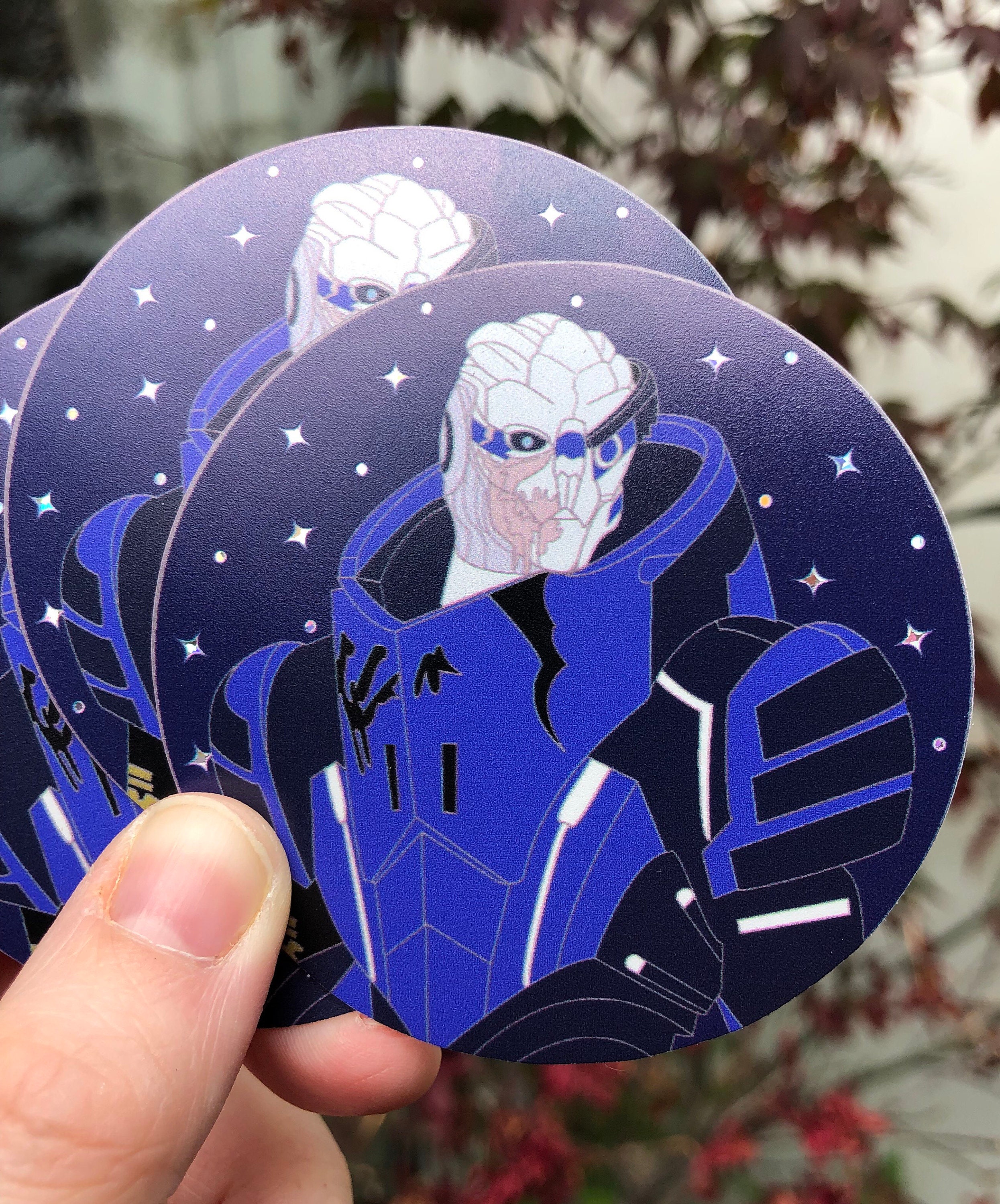 Garrus Vakarian Mass Effect Vinyl Sticker With Glittery Stars - Etsy