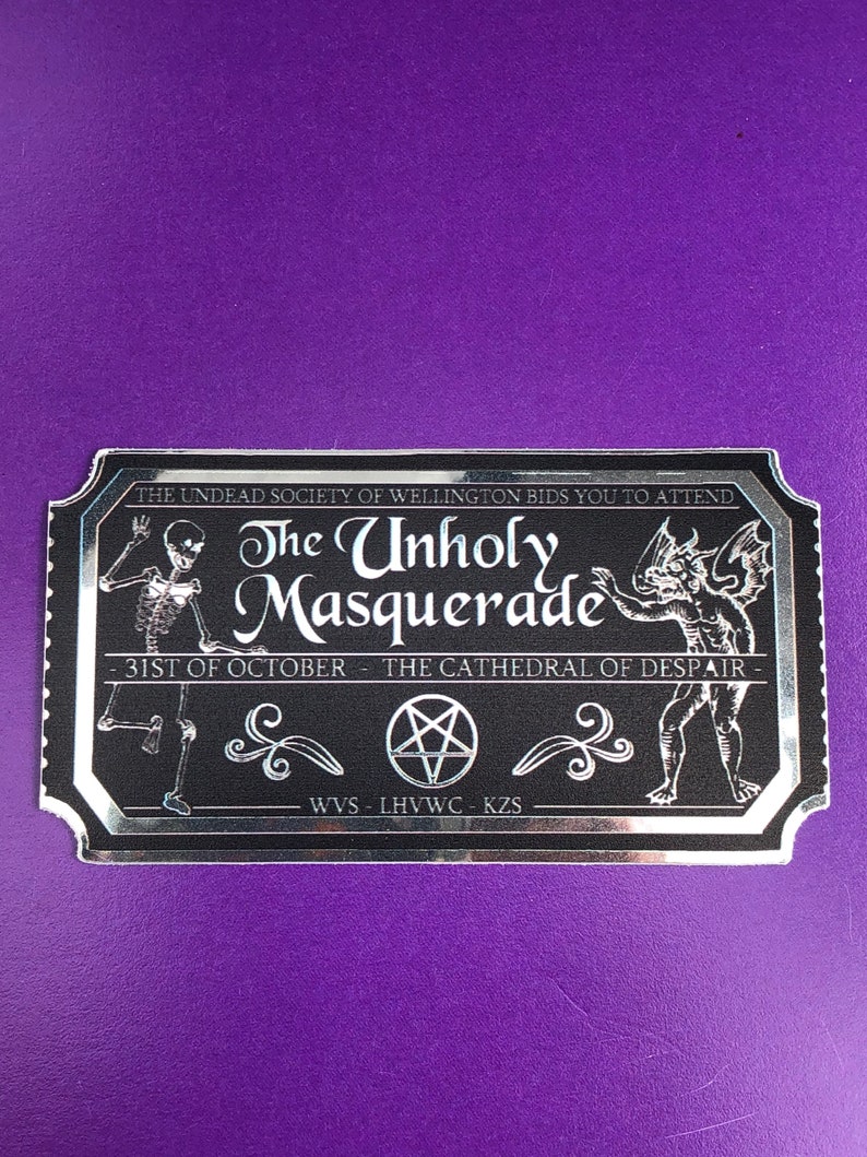 Unholy Masquerade Ticket What We Do in the Shadows Silver | Etsy UK