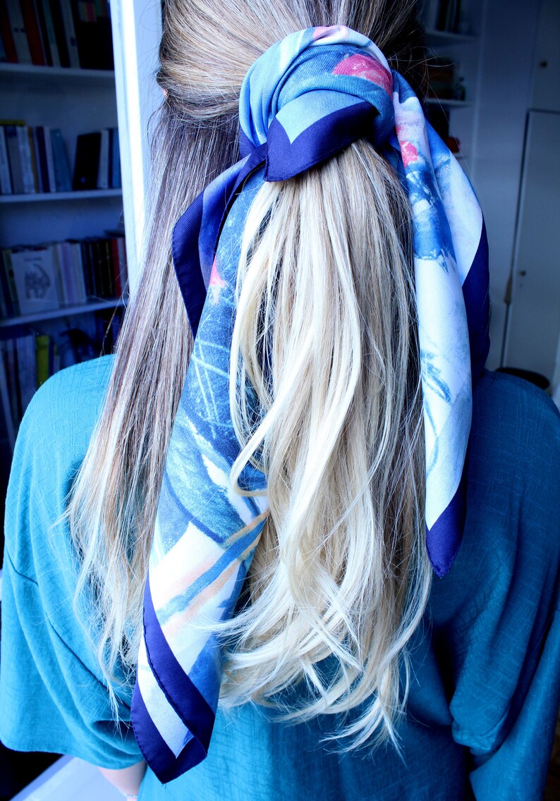 Vintage Ponytail Scarf Square Scarf Neck Scarf Dimitris | Etsy