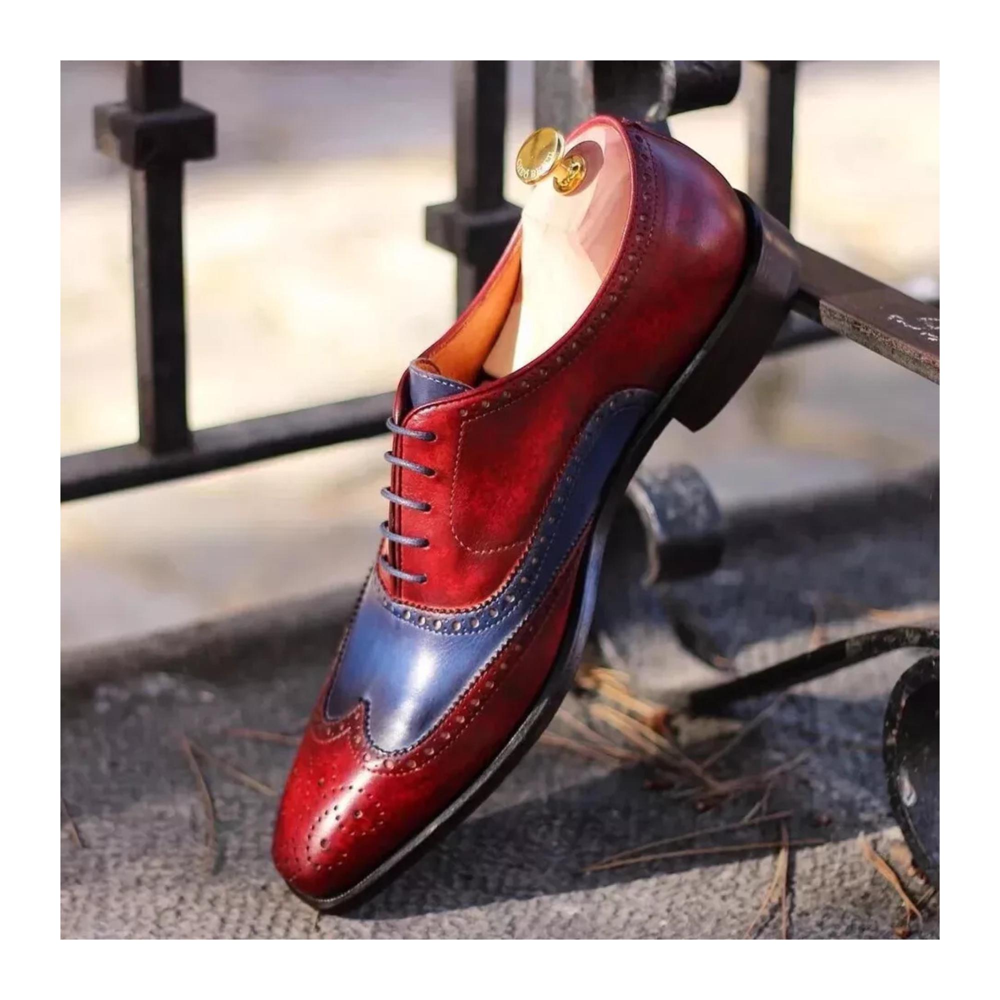 Handcrafted Men's Handmade Men Two Tone Brogue Oxford Shoes Genuine ...