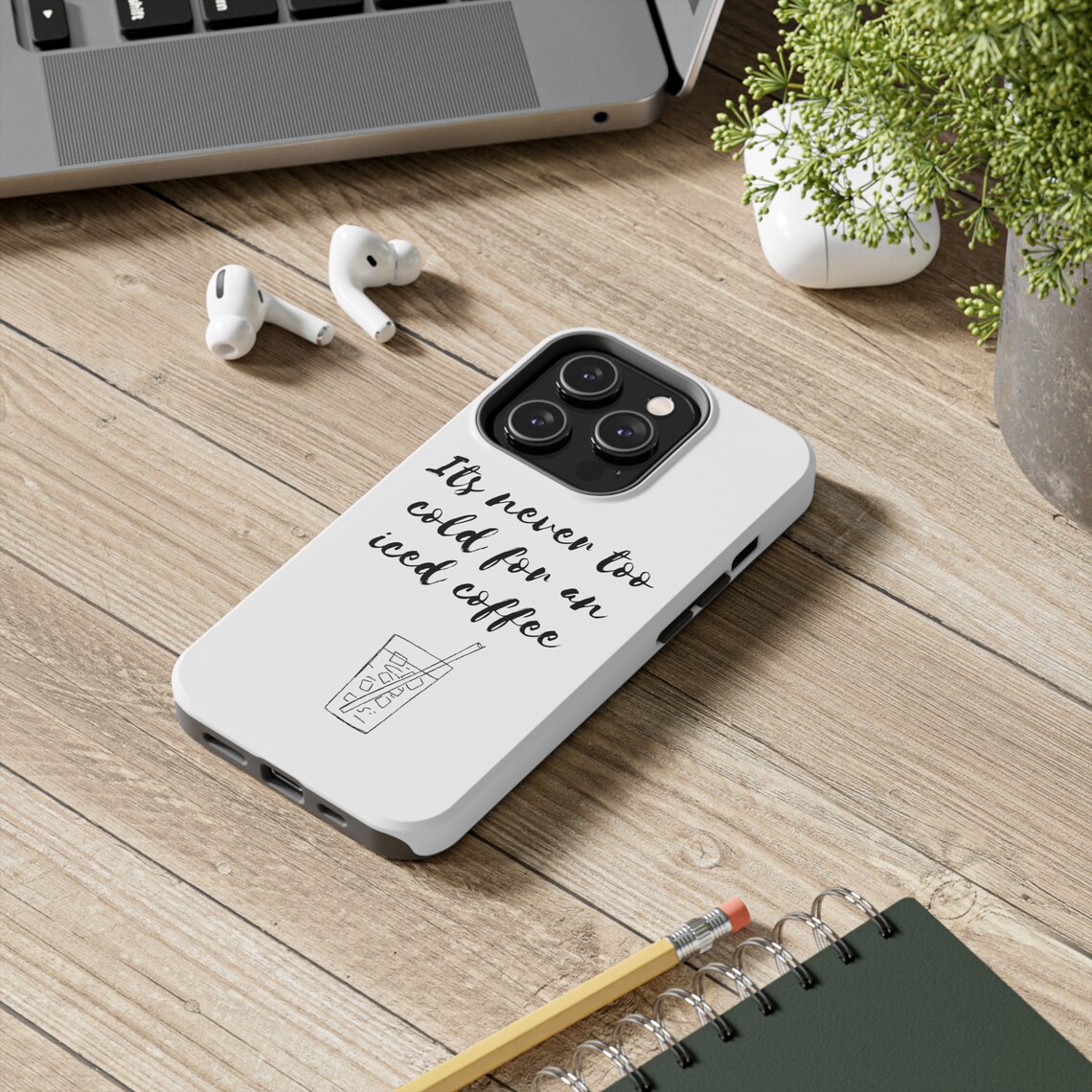 Never Too Late for an Iced Coffee Tough Phone Cases - Etsy