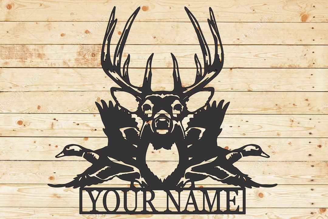 Buck and Ducks Monogram - Custom Monogram Metal Sign - Etsy
