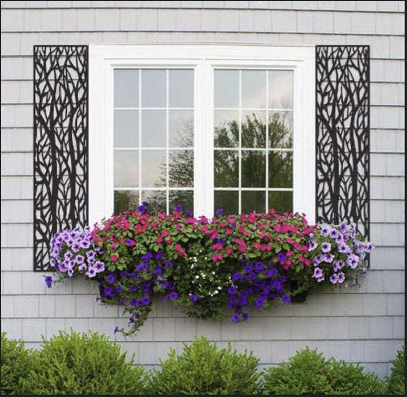 Custom Metal Window Shutters, Set of 2, Powder Coated, American Made ...