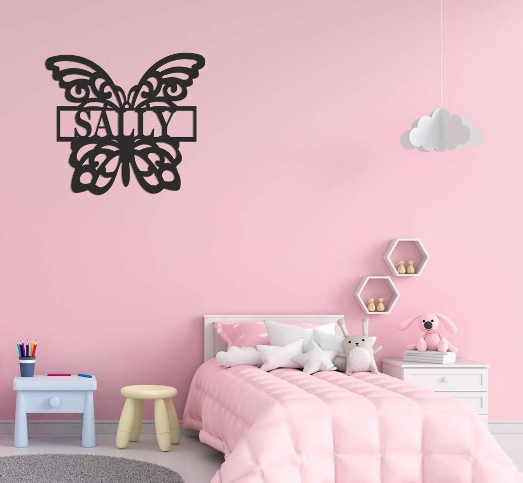 Butterfly Monogram Custom Monogram Metal Sign - Etsy