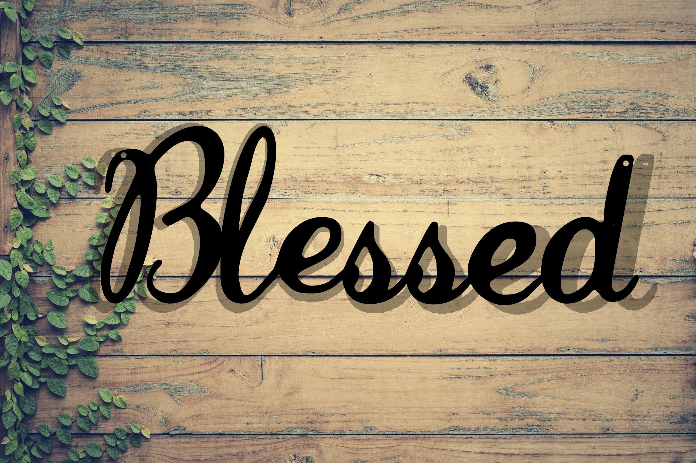 Metal "blessed" Sign - Etsy