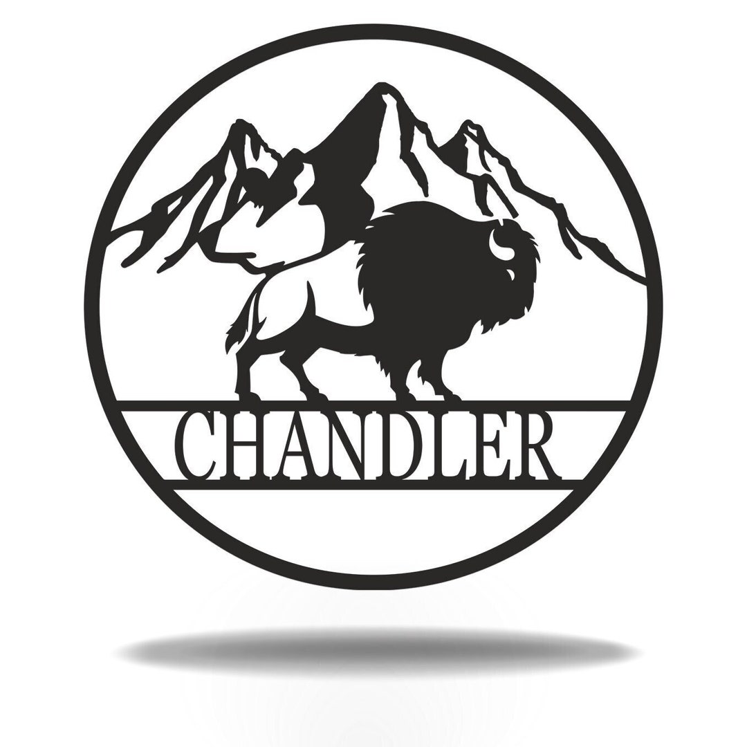 American Bison Custom Monogram Metal Sign - Etsy