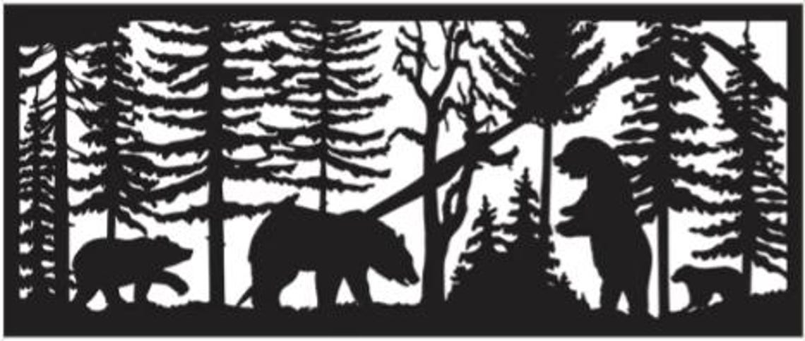 30 X 72 Four Bears Trees Mountains Metal Balcony Panel - Etsy