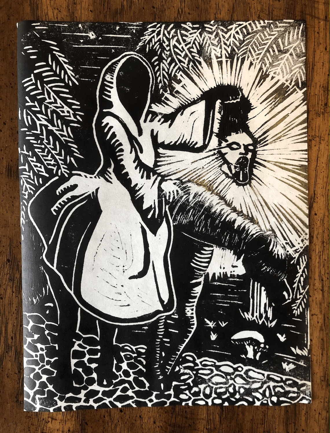 Head Lamp || Block Print, Linocut, Illustration, Art Print, Original ...