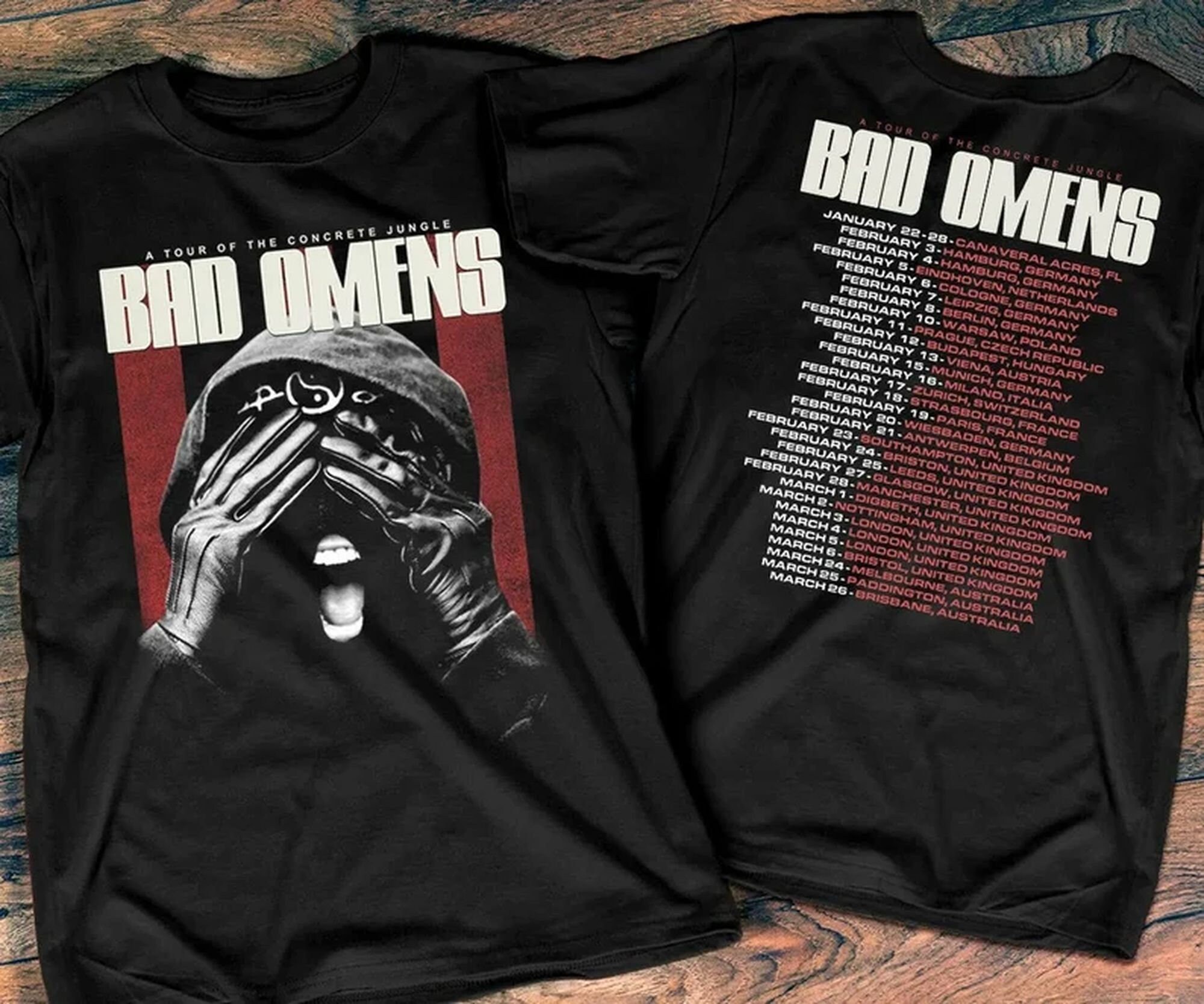 2023 Bad Omens A Tour Of The Concrete Jungle Double Sided Shirt