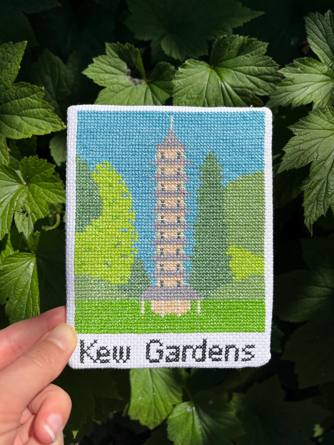 Kew Gardens Pagoda Postcard Cross Stitch Pattern PDF Download - Etsy