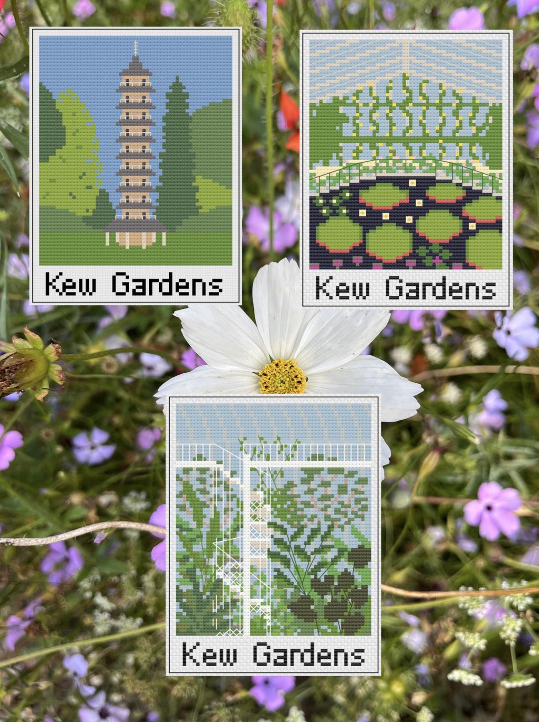 Kew Gardens Postcard Cross Stitch Pattern Bundle PDF Download - Etsy
