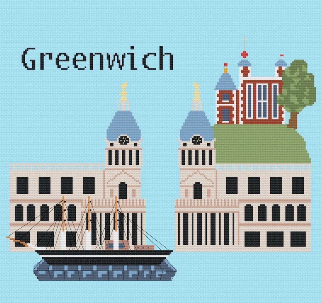Greenwich London Cross Stitch PDF Pattern Download Cutty Sark Royal ...