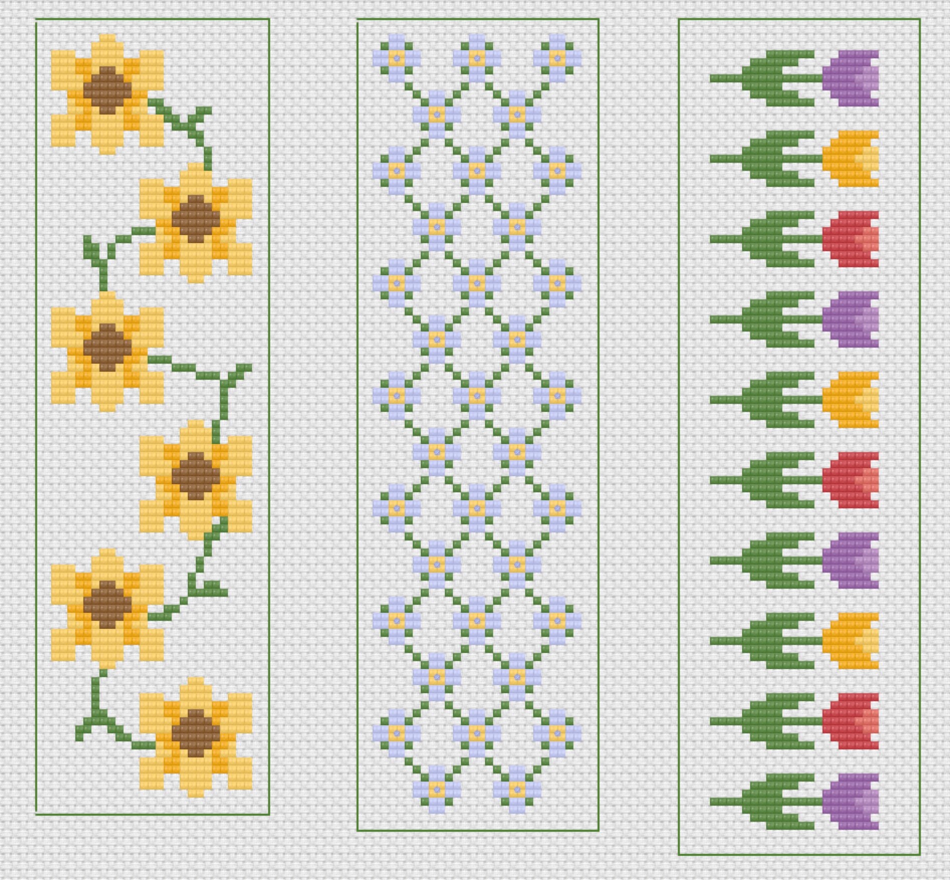 Floral Bookmarks Cross Stitch Pattern PDF Download - Etsy