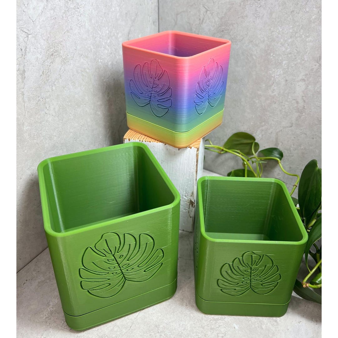 Monstera Leaf Planter Pot With Drainage, Monstera Gifts for Her ...