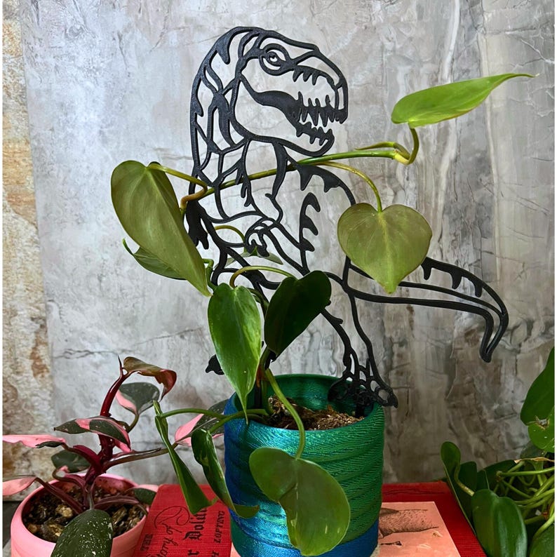 T Rex Plant Trellis for Climbing Plants, Dinosaur Plant Stake for ...