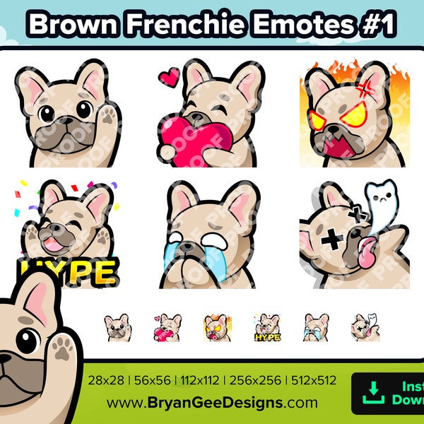 French Bulldog Twitch Emote Animated - Etsy