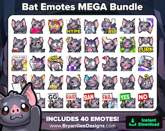 Bat Emotes for Twitch / Discord / Youtube - Etsy