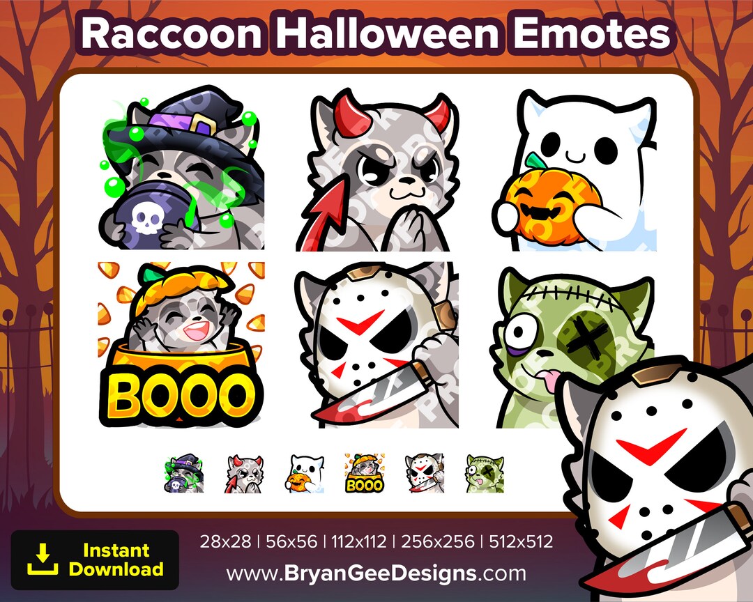 Raccoon Spooky Sip Devil Ghost Pumpkin Boo Jason Knife Zombie Derp ...