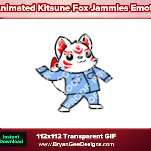 Animated Kitsune Fox Jammies Dancing Emote for Twitch, Animated Emote ...