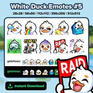 White Duck Twitch Emotes Drinking Water Puke Smug Smack Carried Toxic ...