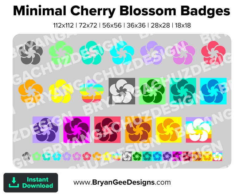 Cherry Blossom Twitch Badges Bit Badges Channel Points Discord Badges ...