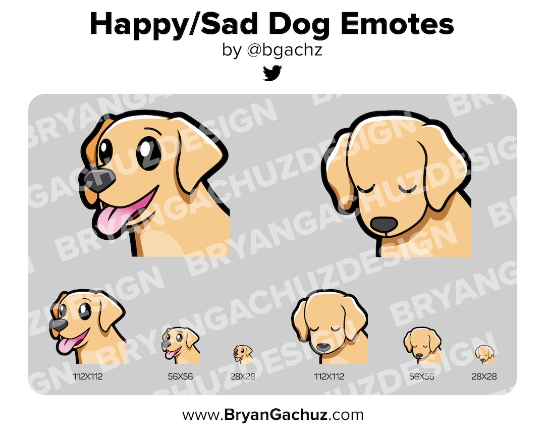Happy/sad Dog Emotes for Twitch, Discord or Youtube (color ...